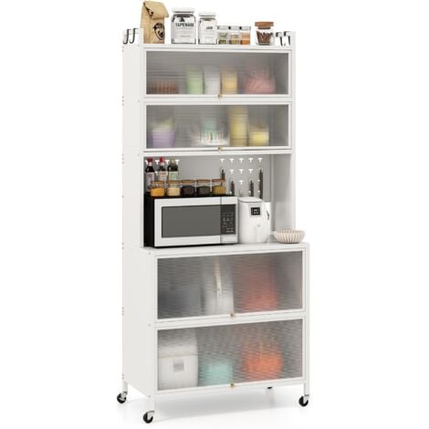 COSTWAY Meuble Cuisine Rangement 6 Niveaux, Etagere Rangement Cuisine ...