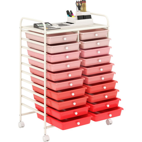 Chariot de Rangement à Roulette 20 Tiroirs en PP, Tour de Rangement ...