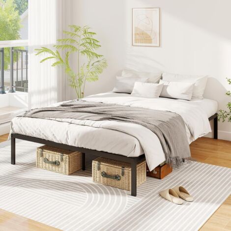 COSTWAY Cadre de Lit 140 x 200 cm, Lit Plateforme pour 2 Personnes ...