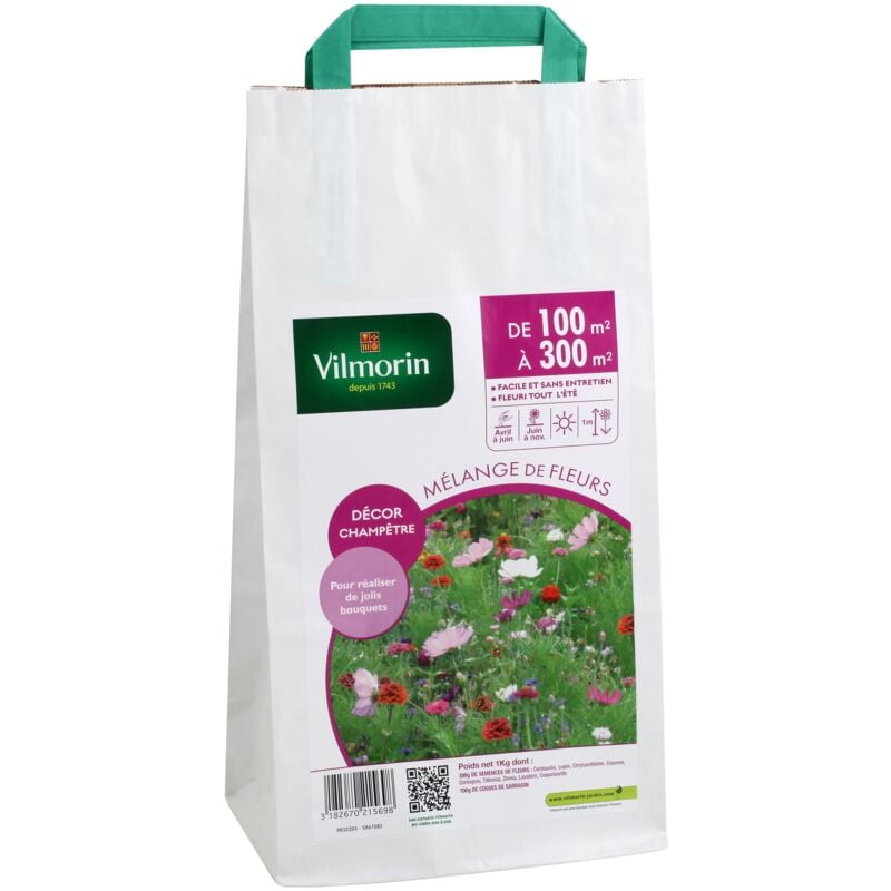 Sachet graines Mélange de fleurs champêtre 100 à 300m2