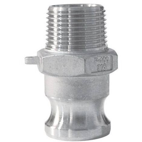 Raccord camlock male - embout fileté male en aluminium - Type F Ø A: 6 ...
