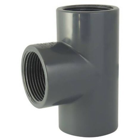 Té égal 90° Femelle / Femelle / Femelle à visser en PVC 3''