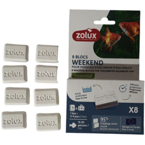 8 Blocs Week-end nourriture 15-20 poissons pour 3 à 4 jours - zolux
