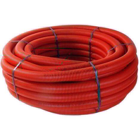 Gaine TCP ROUGE ø40 en bobine de 25 mètre avec tire-fil - Elydan