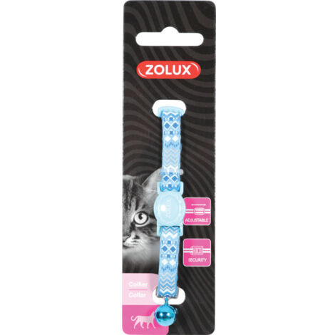 Collier ETHNIC nylon réglable de 17 à 30 cm bleu pour chat. - zolux