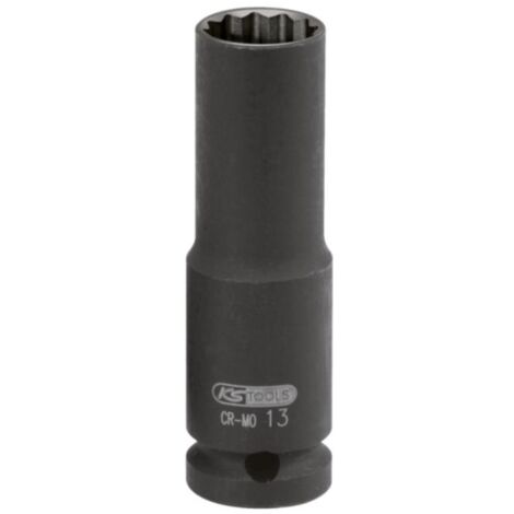 Douille longue à chocs 12 pans 1/2 20 mm sur carte