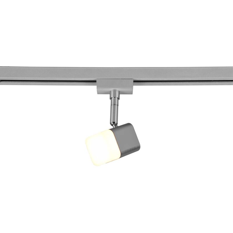 Duoline Roubaix Spot Led Orientabile Metallo Acciaio Satinato H. 14Cm
