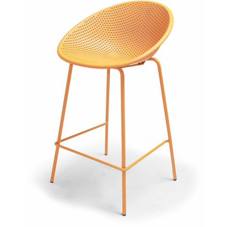 Rio - Set di 4 sgabelli da bar in PP senape stile moderno per interni ...