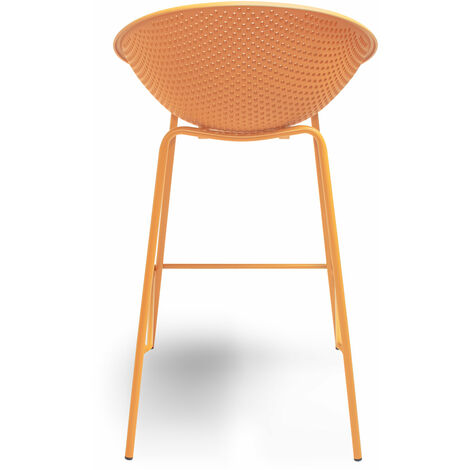 Rio - Set di 4 sgabelli da bar in PP senape stile moderno per interni ...