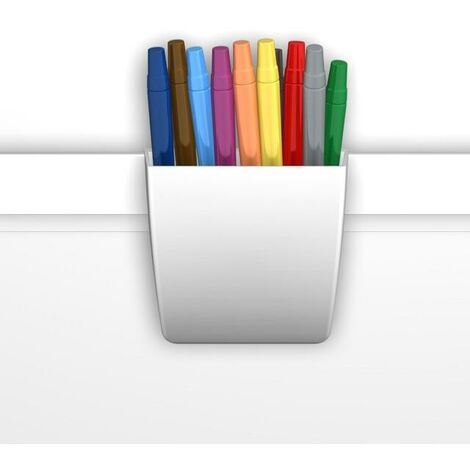 Pôt à crayon clipsable pour Info Rail blanc - Storage clip - Artiteq