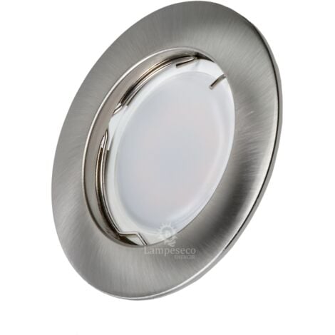 Lot de 10 Spot Led Encastrable Complete Alu Brossé Lumière Blanc Neutre 5W eq.50W ref.787