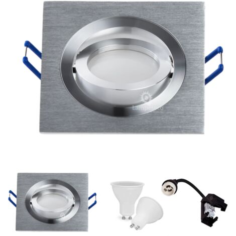 Lot de 10 Spot led encastrable orientable carré 5w eq. 50w, blanc chaud