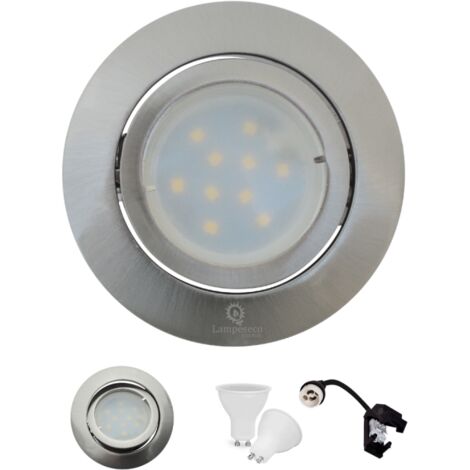 Lot de 25 Spot Led Encastrable Complete Satin Orientable lumière Blanc Chaud eq. 50W ref.209