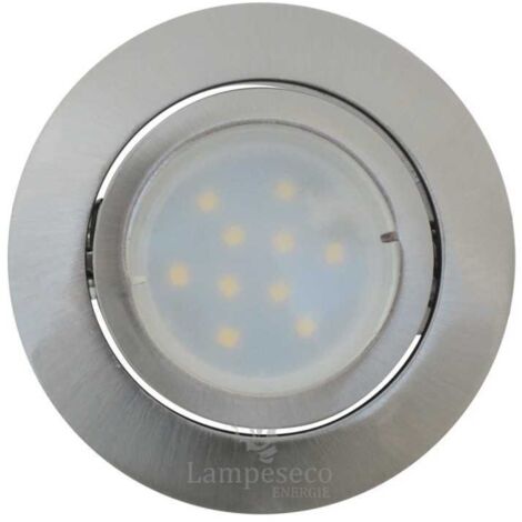 Lot de 12 Spot Led Encastrable Complete Satin Orientable lumière Blanc Chaud eq. 50W ref.209