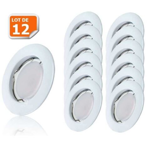 Lot de 12 Spot Led Encastrable Complete Blanc Lumière Blanc Neutre 5W eq.50W ref.770