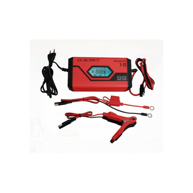 Lacme - Chargeur automatique 7A 12V avec kit connexion - CHARGMATIC 7-12