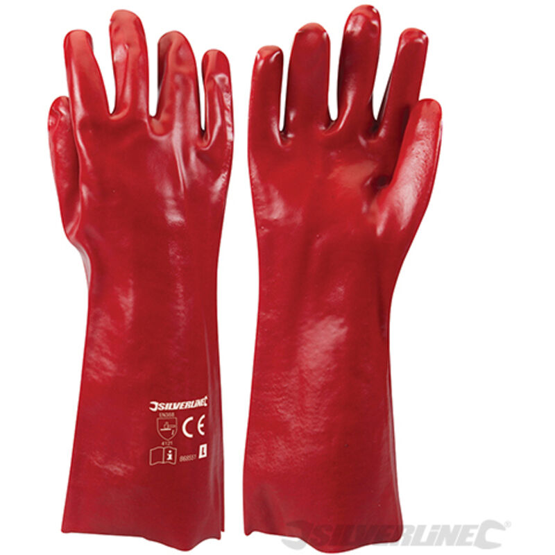 Silverline - Gants PVC rouges résistants 40CM