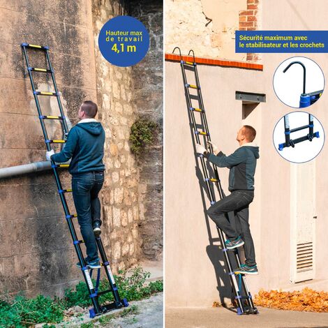 Echelle telescopique 3,2m TELESCOVA10+, Aluminium, Pliable, Extensible ...