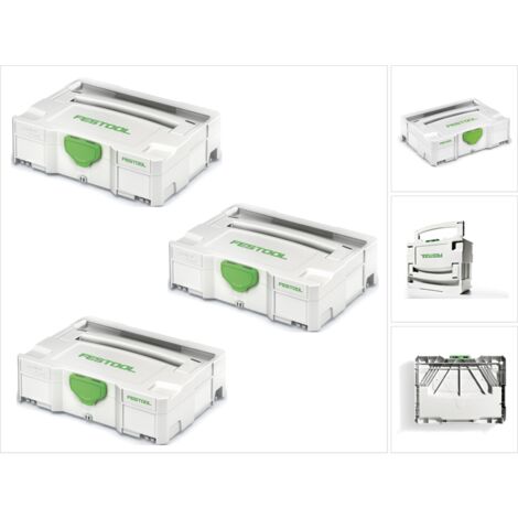 Festool Systainer T-LOC SYS 1 TL 3x Coffrets à outils - Gris clair ...