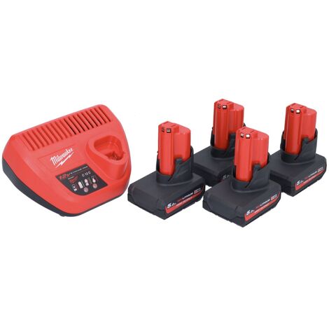 Milwaukee M12 HNRG-504 Kit de démarrage batterie 4x HB5 High Output 12 ...