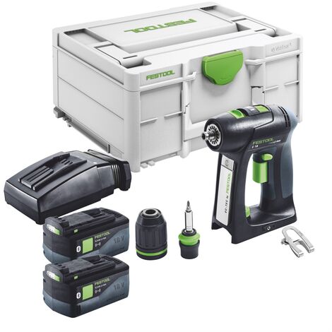 Festool C 18-Basic Perceuse-visseuse sans fil 18 V 45 Nm Brushless + 2x ...
