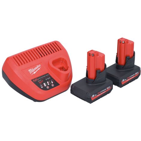 Milwaukee M12 HNRG-502 Kit de démarrage batterie 2x HB5 High Output 12 ...
