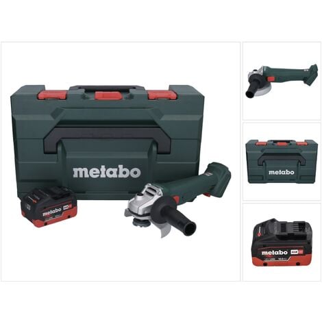 Metabo W 18 L 9-125 Meuleuse angulaire sans fil 18 V 125 mm + 1x batterie 10,0 Ah + metaBOX ...
