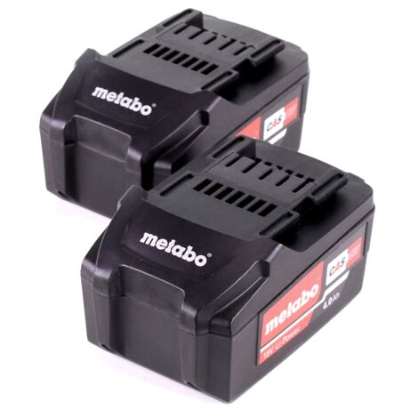 Metabo Set de batterie : 2x Batteries Li-Power 4,0 Ah 18 V CAS Li-Ion ...