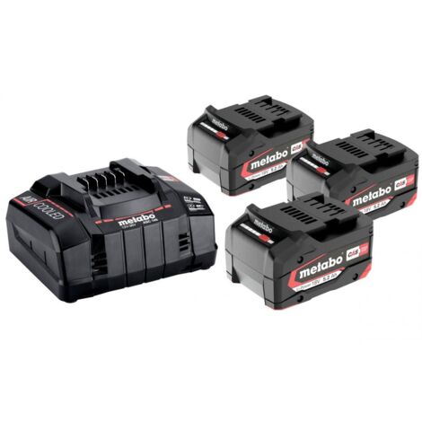 Metabo Set de base 3x bloc batterie LiHD 18 V 4,0 Ah Li-Ion Batterie ...