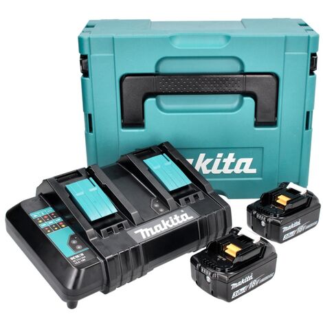 Makita Power Source Kit 18 V avec 2x BL 1830 B batterie 3,0 Ah ( 197599-5 ) + DC 18 SH chargeur ...