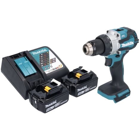 Makita DHP 489 RT Perceuse-visseuse à percussion sans fil 18 V 73 Nm Brushless + 2x batterie 5,0 ...