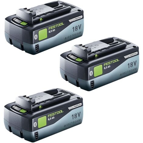 Festool kit batterie 3x BP 18 Li 8,0 HP-ASI Batterie 18 V 8,0 Ah ( 3x ...