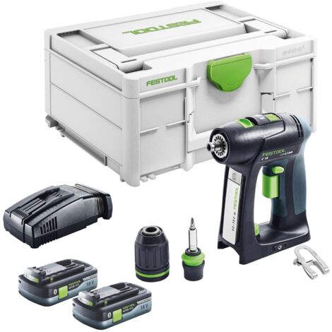 Festool C 18 Basic Perceuse-visseuse sans fil 18 V 45 Nm Brushless + 2x ...