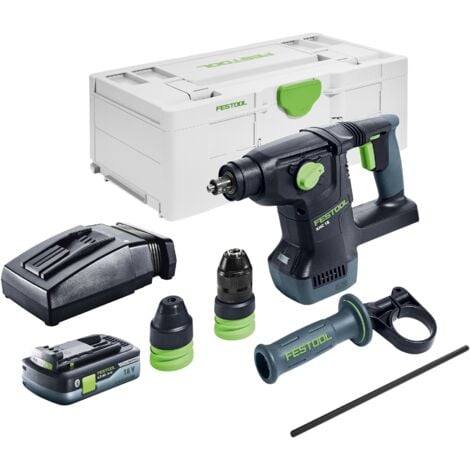 Festool KHC 18 EB-Basic Marteau combiné sans fil 18 V 2,6 J SDS-Plus Brushless + 1x batterie 4,0 ...
