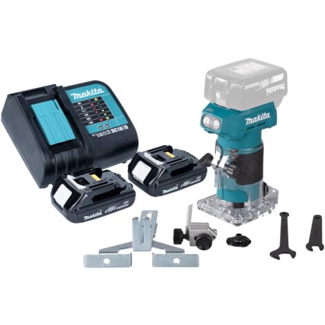 Makita DRT 52 SY Fraiseuse de bords sans fil 18 V 6 mm Brushless + 2x ...