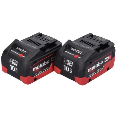 Metabo LiHD Jeu de 02 Batteries 18 V 10,0 Ah système CAS (2x 625549000)