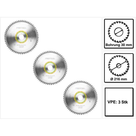 Festool WOOD FINE CUT Lame de scie circulaire denture fine, HW 216 x 2 ...