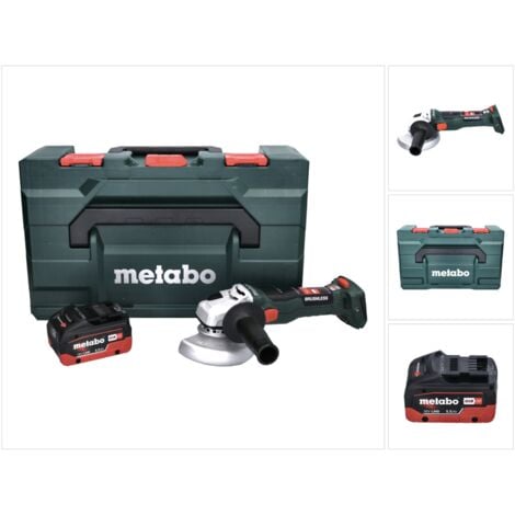 Metabo W 18 LT BL 11-125 Meuleuse d'angle sans fil 18 V 125 mm brushless + 1x Batterie 5,5 Ah ...