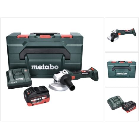 Metabo W 18 LT BL 11-125 Meuleuse d'angle sans fil 18 V 125 mm brushless + 1x Batterie 8,0 Ah ...