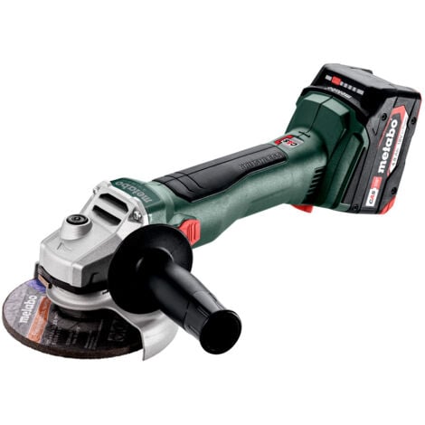 Metabo W 18 L BL 9-125 Meuleuse d'angle sans fil 18 V 125 mm brushless + 2x Batteries 4,0 Ah ...