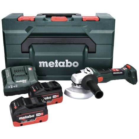 Metabo W 18 LT BL 11-125 Meuleuse d'angle sans fil 18 V 125 mm (613052840) brushless + 2x ...