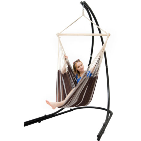 Support Hamac avec Chaise Suspendue XXL Fauteuil de Balancoire Rayures ...