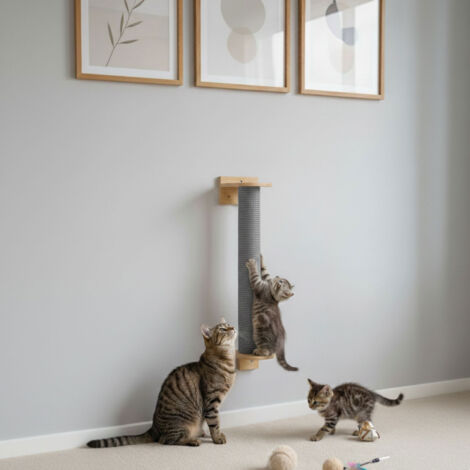 66 cm Griffoir Mural pour Chat - Poteau à Griffer en Sisal avec ...