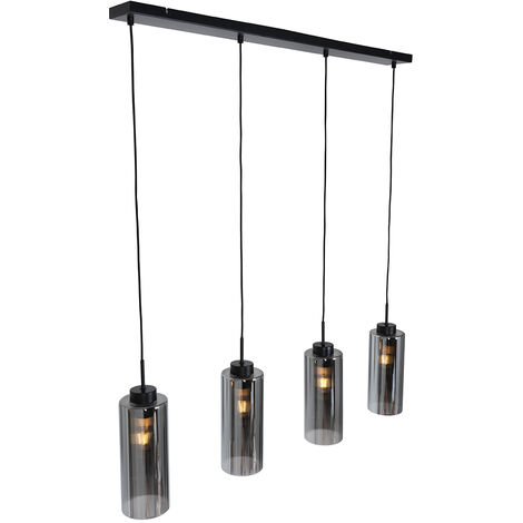 QAZQA laura - Suspension multiples - 4 lumière - L 108 cm - Gris - Art ...