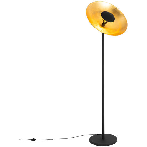 QAZQA magnax - Lampadaire - 1 lumière - H 183 cm - Noir et Or ...