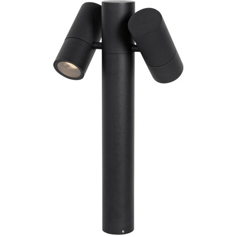 QAZQA duo - Lampe sur pied extérieur - 2 lumière - L 25 cm - Noir ...