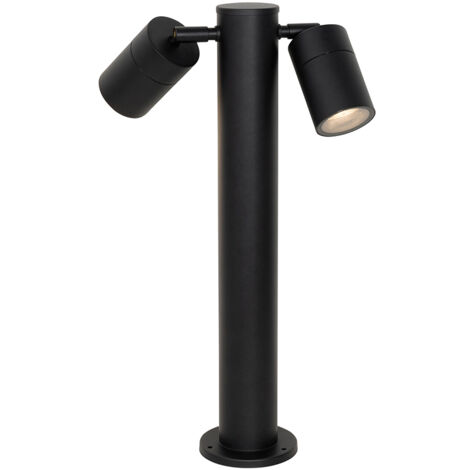 QAZQA duo - Lampe sur pied extérieur - 2 lumière - L 18.7 cm - Noir ...