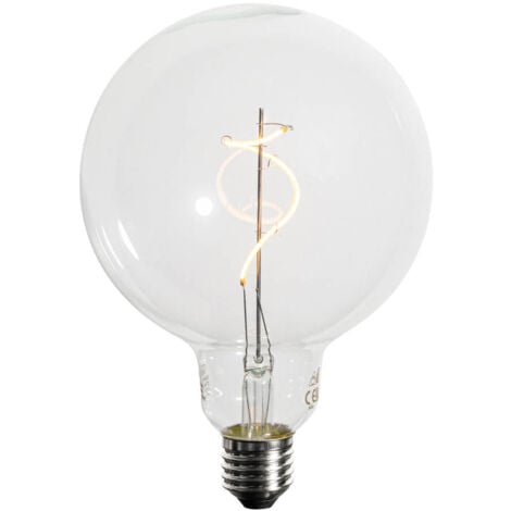 LUEDD Ampoule LED filament spirale E27 dimmable G125 4W 270lm 2200K
