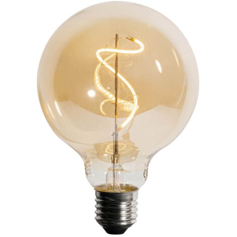 LUEDD Ampoule LED filament spirale E27 dimmable G95 4W 270lm 2700K