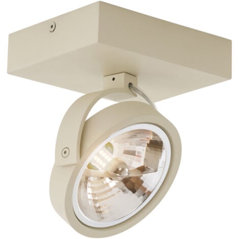 QAZQA go - Spot plafond, plafonnier - 1 lumière - L 15 cm - Beige ...